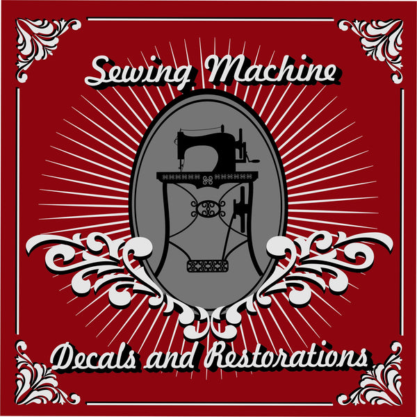 Ottoman Carnation Handcrank waterslide sewing machine decals – Sewing ...